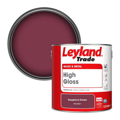 Leyland Trade Wood & Metal High Gloss Paint Raspberry Dream (PPG1050-7 ...