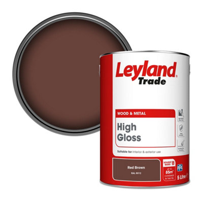 Buy Leyland Trade Wood & Metal High Gloss Paint Red Brown (RAL 8012) 5L ...