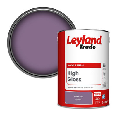 Leyland Trade Wood & Metal High Gloss Paint Red Lilac (RAL 4001) 5L