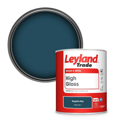 Leyland Trade Wood & Metal High Gloss Paint Regatta Bay (PPG1154-7) 1L