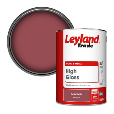 Leyland Trade Wood & Metal High Gloss Paint Rusty Dahlia (PPG1051-6) 5L