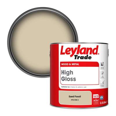Leyland Trade Wood & Metal High Gloss Paint Sand Fossil (PPG1098-3) 2.5L