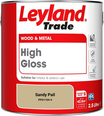 Leyland Trade Wood & Metal High Gloss Paint Sandy Pail (PPG1104-4) 2.5L