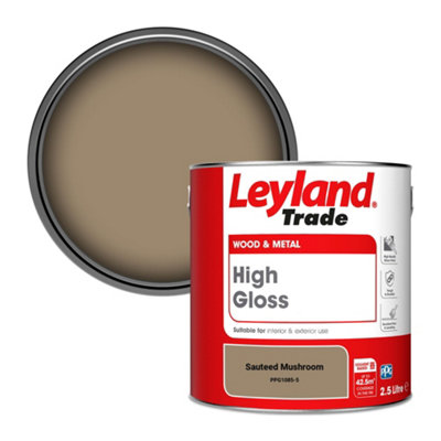 Leyland Trade Wood & Metal High Gloss Paint Sauteed Mushroom (PPG1085-5) 2.5L