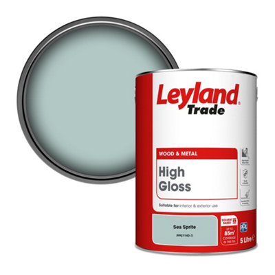 LEYLAND TRADE WOOD & METAL HIGH GLOSS PAINT SEA SPRITE (PPG1143-3) 5L