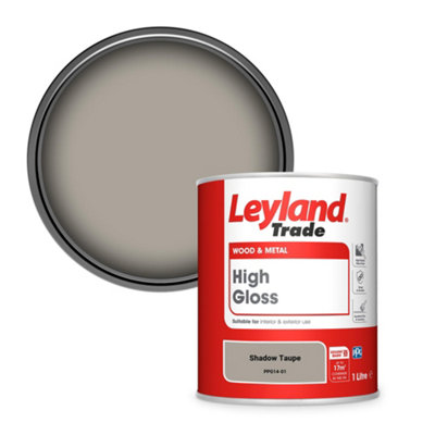 Leyland Trade Wood & Metal High Gloss Paint Shadow Taupe (PPG14-01) 1L