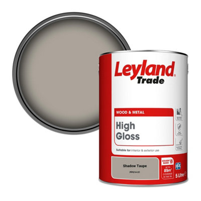 Leyland Trade Wood & Metal High Gloss Paint Shadow Taupe (PPG14-01) 5L