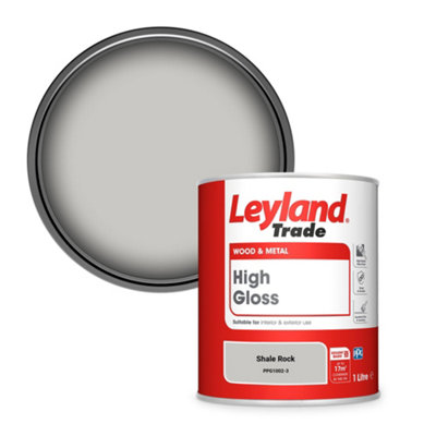 Leyland Trade Wood & Metal High Gloss Paint Shale Rock (PPG1002-3) 1L