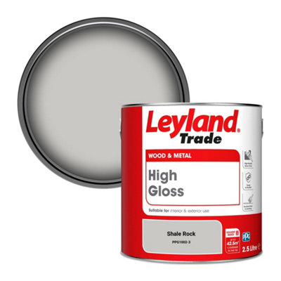 Leyland Trade Wood & Metal High Gloss Paint Shale Rock (PPG1002-3) 2.5L