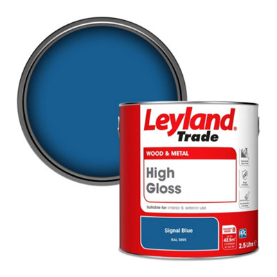 Leyland Trade Wood & Metal High Gloss Paint Signal Blue (RAL 5005) 2.5L