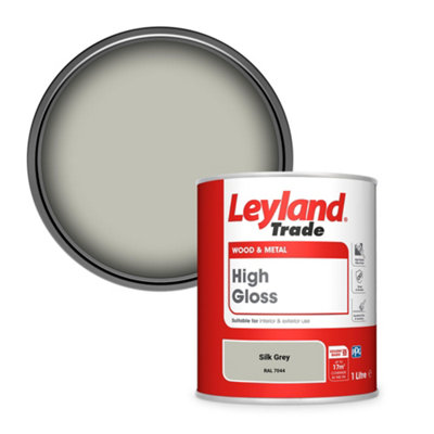 Leyland Trade Wood & Metal High Gloss Paint Silk Grey (RAL 7044) 1L