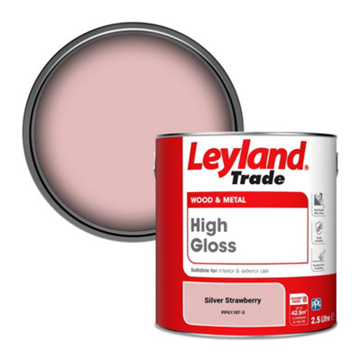 Leyland Trade Wood & Metal High Gloss Paint Silver Strawberry (PPG1187 ...