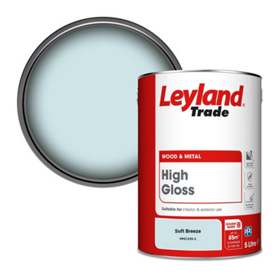 Leyland Trade Wood & Metal High Gloss Paint Soft Breeze (PPG1235-2) 5L