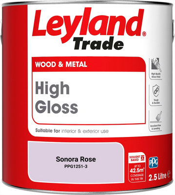 Leyland Trade Wood & Metal High Gloss Paint Sonora Rose (PPG1251-3) 2.5L