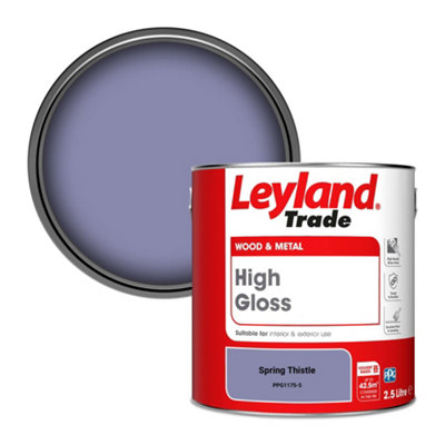 Leyland Trade Wood & Metal High Gloss Paint Spring Thistle (PPG1175-5) 2.5L
