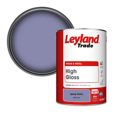 Leyland Trade Wood & Metal High Gloss Paint Spring Thistle (PPG1175-5) 5L