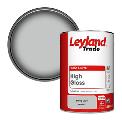 LEYLAND TRADE WOOD & METAL HIGH GLOSS PAINT STEELY GAZE (PPG0996-2) 5L