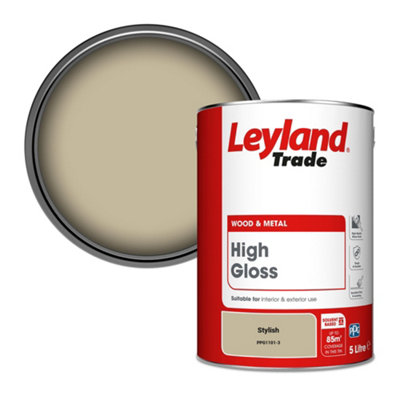 Leyland Trade Wood & Metal High Gloss Paint Stylish (PPG1101-3) 5L