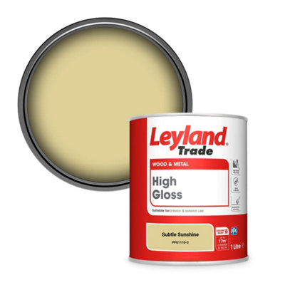 Leyland Trade Wood & Metal High Gloss Paint Subtle Sunshine (PPG1110-2) 1L