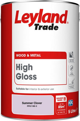 Leyland Trade Wood & Metal High Gloss Paint Summer Clover (PPG1180-3) 5L