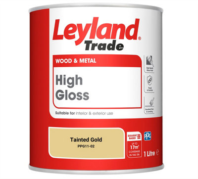 Leyland Trade Wood & Metal High Gloss Paint Tainted Gold (PPG11-02) 1L
