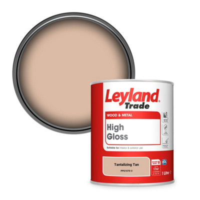 Leyland Trade Wood & Metal High Gloss Paint Tantalizing Tan (PPG1070-3) 1L