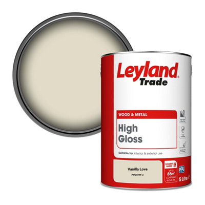 Leyland Trade Wood & Metal High Gloss Paint Vanilla Love (PPG1099-2) 5L