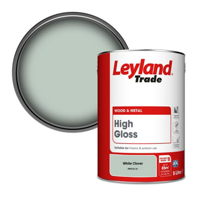 Leyland Trade Wood & Metal High Gloss Paint White Clover (PPG10-31) 5L