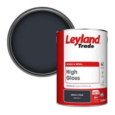 Leyland Trade Wood & Metal High Gloss Paint Witch's Cloak (PPG1013-7) 5L
