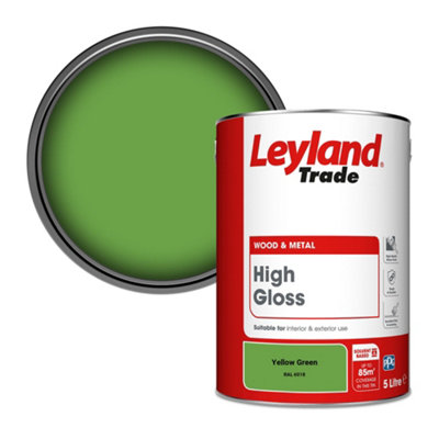 Leyland Trade Wood & Metal High Gloss Paint Yellow Green (RAL 6018) 5L