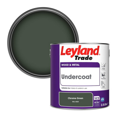 Leyland Trade Wood & Metal Undercoat Paint Chrome Green (RAL 6020) 2.5L