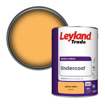 Leyland Trade Wood & Metal Undercoat Paint Saffron Yellow (RAL 1017) 5L