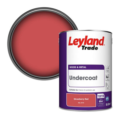 Leyland Trade Wood & Metal Undercoat Paint Strawberry Red (RAL 3018) 5L