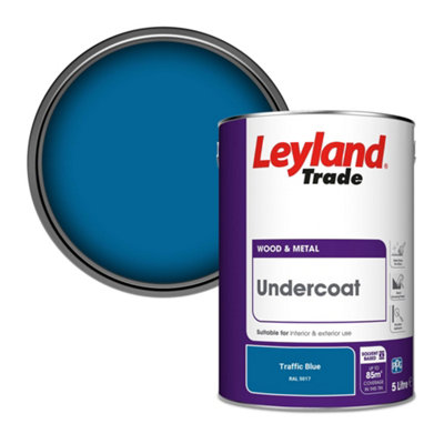 Leyland Trade Wood & Metal Undercoat Paint Traffic Blue (RAL 5017) 5L