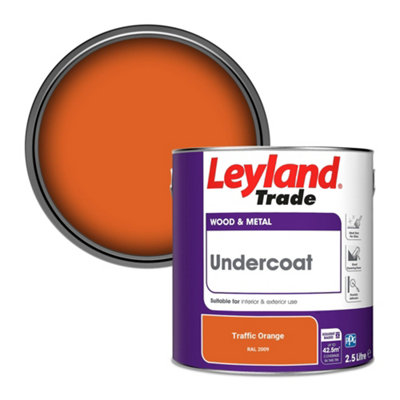 Leyland Trade Wood & Metal Undercoat Paint Traffic Orange (RAL 2009) 2.5L