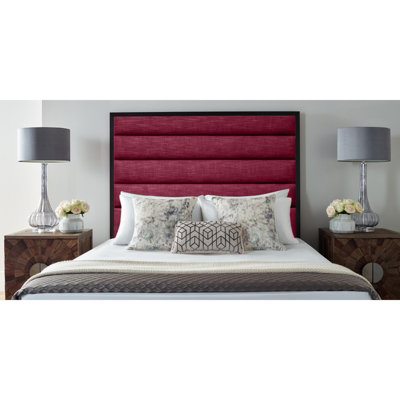 Leyton 54 inch Floorstanding Headboard Plush Velvet - Maroon | DIY at B&Q