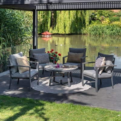 LG Outdoor Turin 4 Seat Ice Bucket Relaxer Aluminium Dining Set