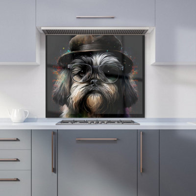 Lhasa Apso Dog Splashart Premium Glass Kitchen Splashback W600mm x H600mm