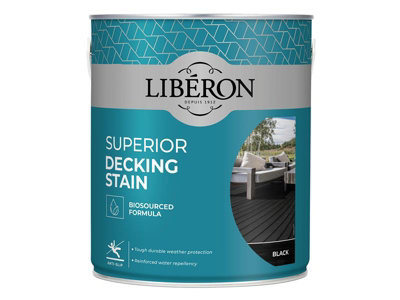 Liberon 126123 Superior Decking Stain Black 2.5 Litre LIB126123
