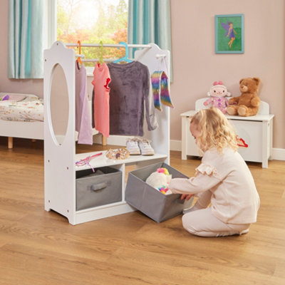 Liberty House Toys Kid's White Wooden Dress Up Unit with Two Grey ...