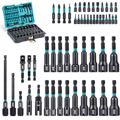 Libraton 54 pcs Magnetic Nut Driver Set, Impact Drill Bit 1 / 4, Metric ...