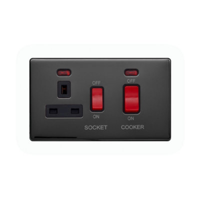 Lieber Black Nickel 45A Cooker Control Unit & Neon-Black Insert ...