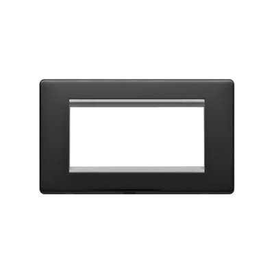 Lieber Black Nickel & White Double Data Plate 4 Modules - Screwless ...