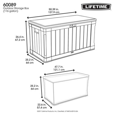 Lifetime 4 Ft. x 2 Ft. Outdoor Storage Deck Box (439.11 L)