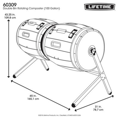 Lifetime Double Bin Rotating Composter (378 L)