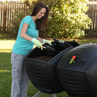 Lifetime Dual Composter 2 x 189L (50 Gallon) Tumblers, Heavy Duty UV ...