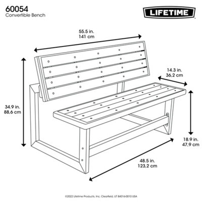 Lifetime Walnut Brown Convertible Bench