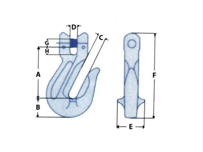 Lifting Clevis Grab Hook 13MM Grade 80 5.3 Ton Shortening Clutch Chain ...