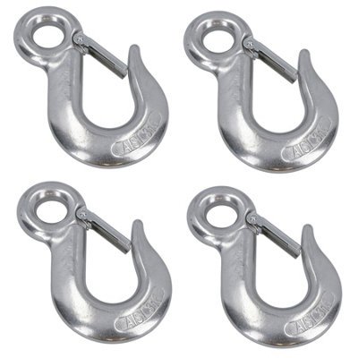 Lifting Eye Slip Hook with Safety Latch 316 Stainless Steel for 3/8in ...