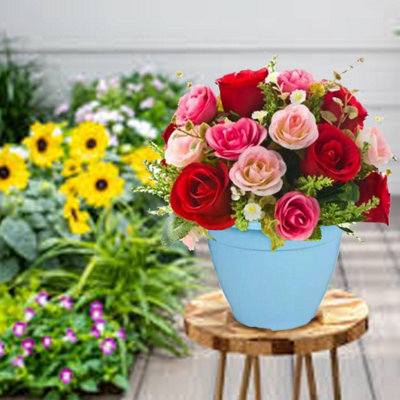 Light Blue - 13cm Round Pot - 26x35x35cm